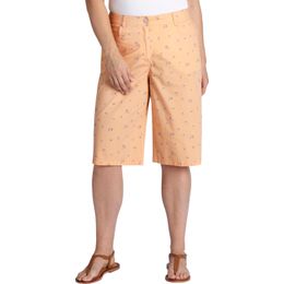 sheego Damen Bermudas mit Minimalprint apricot-steingrau-bedruckt Gr&ouml;&szlig;e 40