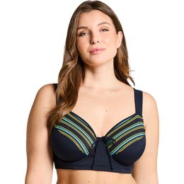 sheego Damen Bikini-Oberteil mit Streifen tiefblau-ozean Gr&ouml;&szlig;e 42E