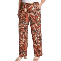 sheego Damen Schlupfhose mit Rundum-Dehnbund schoko-sand-bedruckt Gr&ouml;&szlig;e 50
