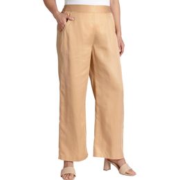 sheego Damen Schlupfhose mit Smokbund hinten camel Gr&ouml;&szlig;e 52