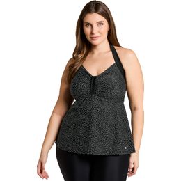 sheego Damen Tankini-Oberteil mit P&uuml;nktchenprint schwarz-wei&szlig;-getupft Gr&ouml;&szlig;e 46E