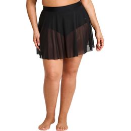 sheego Damen Badehose mit Mesh-Rock schwarz Gr&ouml;&szlig;e 44