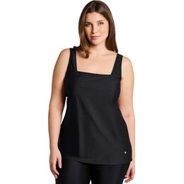 sheego Damen Tankini-Oberteil mit Karree-Ausschnitt schwarz Gr&ouml;&szlig;e 44E