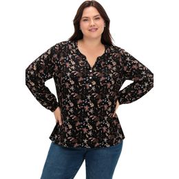 sheego Damen Tunika im Doppelpack aubergine + schwarz-gemustert Gr&ouml;&szlig;e 52