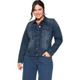 sheego Damen Jeansjacke in leicht taillierter Form blue denim Gr&ouml;&szlig;e 42