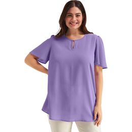 sheego Damen Tunika mit Knopfverschluss lavendel Gr&ouml;&szlig;e 52
