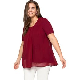 sheego Damen Blusenshirt im Lagenlook rubinrot Gr&ouml;&szlig;e 46