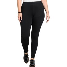 sheego Damen Leggings mit Gummizugbund schwarz Gr&ouml;&szlig;e 50