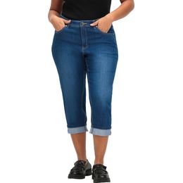 sheego Damen 7/8-Jeans in schmaler Form, mit Kontrasttape blue denim Gr&ouml;&szlig;e 48