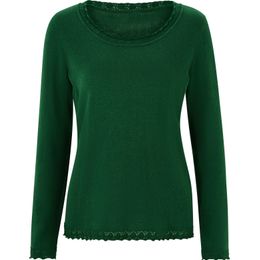 Heine Damen Ajourpullover im Viskose-Baumwoll-Mix moos Gr&ouml;&szlig;e 48