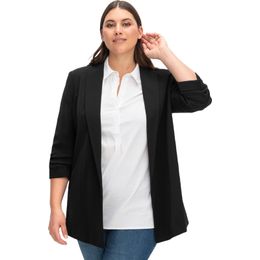sheego Damen Longblazer mit Schalkragen schwarz Gr&ouml;&szlig;e 42