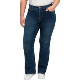 sheego Damen Jeans mit Bodyforming-Effekt, Bootcut dark blue denim Gr&ouml;&szlig;e 52