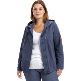 sheego Damen Shirtjacke mit Kapuze rauchblau Gr&ouml;&szlig;e 48