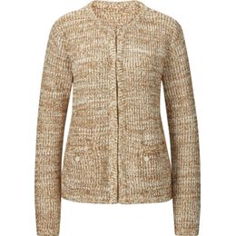 CREATION L PREMIUM Damen Strickjacke aus B&auml;ndchengarn champagner-camel Gr&ouml;&szlig;e 40
