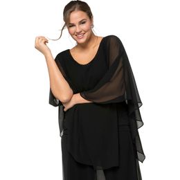 sheego Damen Tunika in 2-in-1-Optik schwarz Gr&ouml;&szlig;e 44