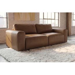 Riess Ambiente Echtleder Sofa BIG GEORGE 205cm cognac Taschenfederkern 2-Sitzer Couch Riess-Ambiente Wohnzimmer Industrie & Loft Modern