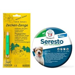 Seresto 1,25g + 0,56g Halsband f&uuml;r Hunde bis 8kg + Zeckenzange 1 St