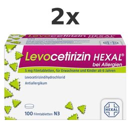 HEXAL&reg; 2x Levocetirizin Hexal bei Allergien 5 mg Filmtabl. Set 100 St