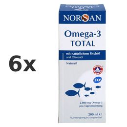 6x Norsan Omega-3 Total Naturell fl&uuml;ssig 200 ml