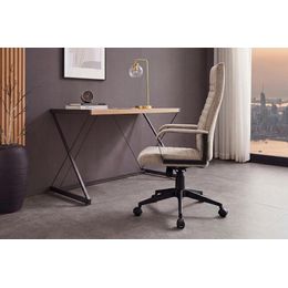 Riess Ambiente H&ouml;henverstellbarer B&uuml;rostuhl LAZIO taupe Vogue Velours Samt drehbar mit Rollen Riess-Ambiente Industrie & Loft Modern