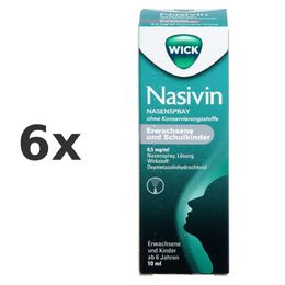 6x Wick Nasivin Nasenspray oK Erw./Schulkin.0,5 mg/ml 10 ml