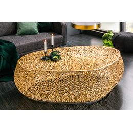 Riess Ambiente Design Couchtisch LEAF 130cm gold Metall-Aluminium-Legierung handmade Riess-Ambiente Sofatisch Wohnzimmertisch organisch Glamour Modern
