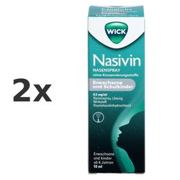 2x Wick Nasivin Nasenspray oK Erw./Schulkin.0,5 mg/ml 10 ml