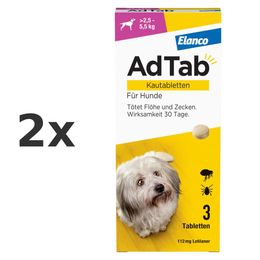 2x Adtab 112 mg Kautabletten f&uuml;r Hunde >2,5&mdash;5,5 kg 3 St