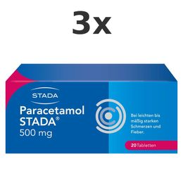 3x Paracetamol STADA 500 mg Tabletten 20 St
