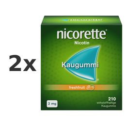 2x Nicorette 2 mg Freshfruit Kaugummi : Fruchtiger Genuss auf dem Weg zum Rauchstopp 210 St