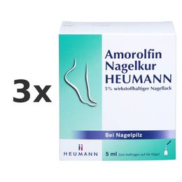 3x Amorolfin Nagelkur Heumann 5% wst.halt.Nagellack 5 ml