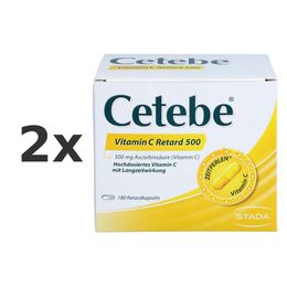 STADA 2x Cetebe Vitamin C Retardkapseln 500 mg 180 St