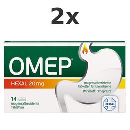 HEXAL&reg; 2x Omep Hexal 20 mg magensaftresistente Tabletten Set 14 St