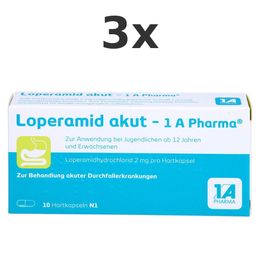 3x Loperamid akut-1A Pharma Hartkapseln 10 St