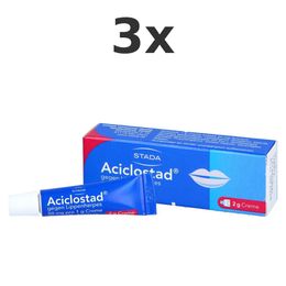 STADA 3x Aciclostad Creme gegen Lippenherpes 2 g