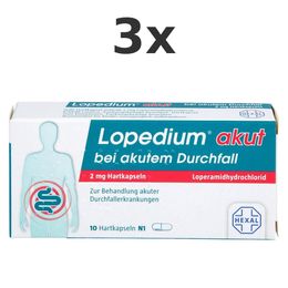 HEXAL&reg; 3x Lopedium akut bei akutem Durchfall Hartkapseln 10 St
