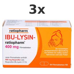 3x IBU-LYSIN-ratiopharm 400 mg Filmtabletten 50 St