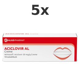 ALIUD 5x Aciclovir Al Creme bei Lippenherpes 2 g