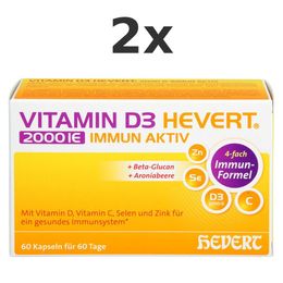 2x Vitamin D3 Hevert 2000 I.E. Immun Aktiv Kapseln Set 60 St