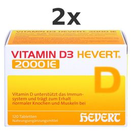 2x Vitamin D3 Hevert 2000 I.E. Tabletten Set 120 St