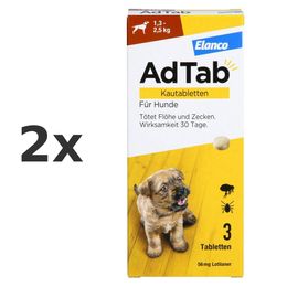 2x Adtab 56 mg Kautabletten f&uuml;r Hunde 1,3-2,5 kg Set 3 St