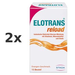 STADA 2x Elotrans reload Elektrolyt-Pulver mit Vitaminen 15 St