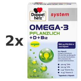 Queisser 2x Doppelherz Omega-3 pflanzlich system Kapseln Set 120 St