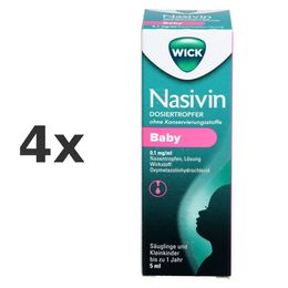 4x Wick Nasivin Dosiertropfer oK Baby 0,1 mg/ml Ntr 5 ml