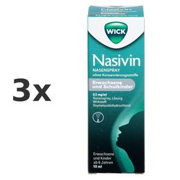 3x Wick Nasivin Nasenspray oK Erw./Schulkin.0,5 mg/ml 10 ml