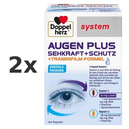 Queisser 2x Doppelherz Augen plus Sehkraft+Schutz system Kaps. Set 120 St