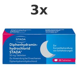 3x Diphenhydraminhydrochlorid STADA 50 mg Tabletten 20 St