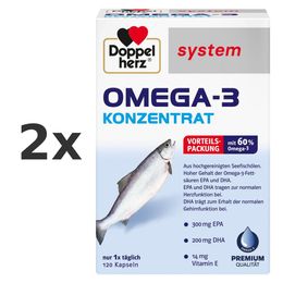Queisser 2x Doppelherz Omega-3 Konzentrat system Kapseln Set 120 St