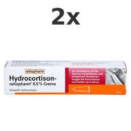 2x HYDROCORTISON-ratiopharm 0,5% Creme 15 g