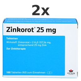 W&Ouml;RWAG PHARMA 2x Zinkorot 25 mg Tabletten 100 St